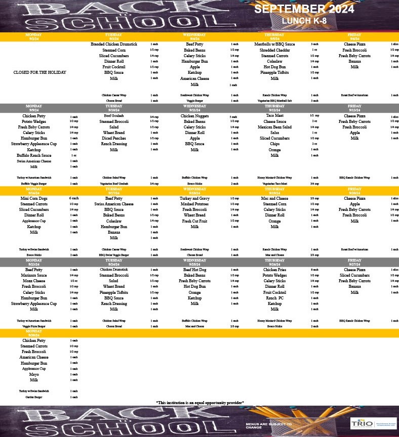 DCS Lunch Menus - Discovery Charter School