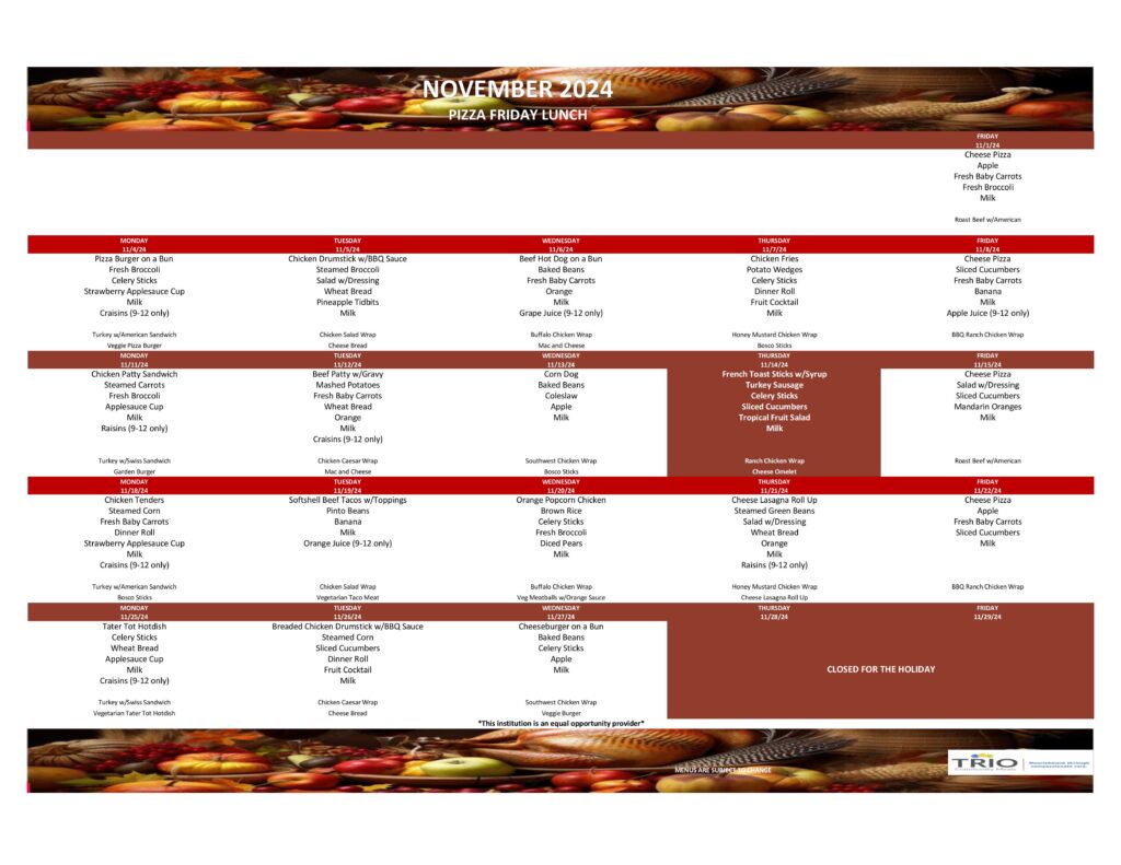 DCS Lunch Menus - Discovery Charter School